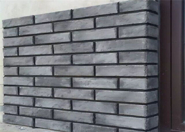 3D408 Acid Resistance Gray Clay Thin Veneer Brick For Decorative Wall